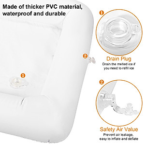 12 Pcs Inflatable Serving Bars Ice Serving Buffet with Drain Plug Inflatable Party Cooler Salad Food Drink Cooler for Parties Bbq Picnic with 2 Hand Pump, 2 Size