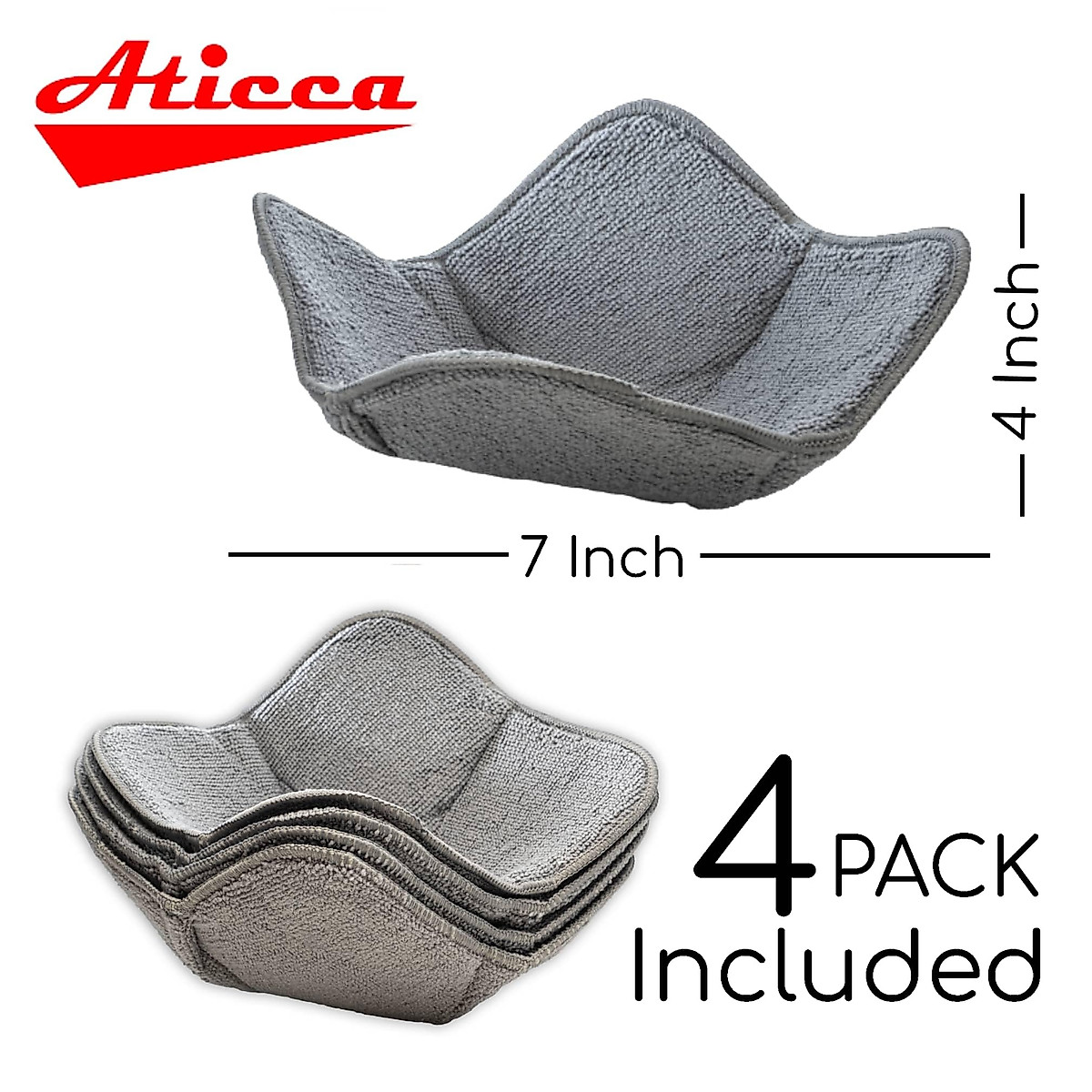 Aticca Microwave Bowl Cozy Holders for Hot Food Set of 4 Hot Pads for Bouillon Cups Multipurpose Heat Proof Plate Holder