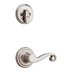 Kwikset Arlington Single Cylinder Handleset w/Lido Lever featuring SmartKey® in Satin Nickel