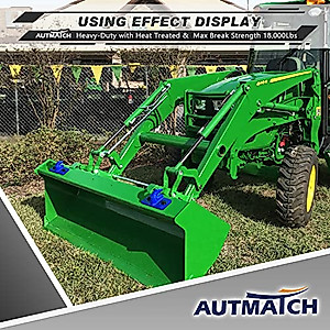 AUTMATCH Tractor Bucket Grab Hook 3/8" (2 Pack) - Grade 70 Forged Steel Bolt On Grab Hook Tow Hook Mount with Backer Plate and Rubber Pad, Max 18,000Lbs Work for Loader, Tractor Bucket, Truck, Blue