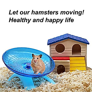 Wenriko Hamster Wheel, Hamster Flying Saucer Wheel, Hamster Exercise Wheel, Silent, Perfect Size, Super Quiet, Easy to Clean, for Dwarf Hamster, Syrian Hamster, Hermit Crab and Small Animal