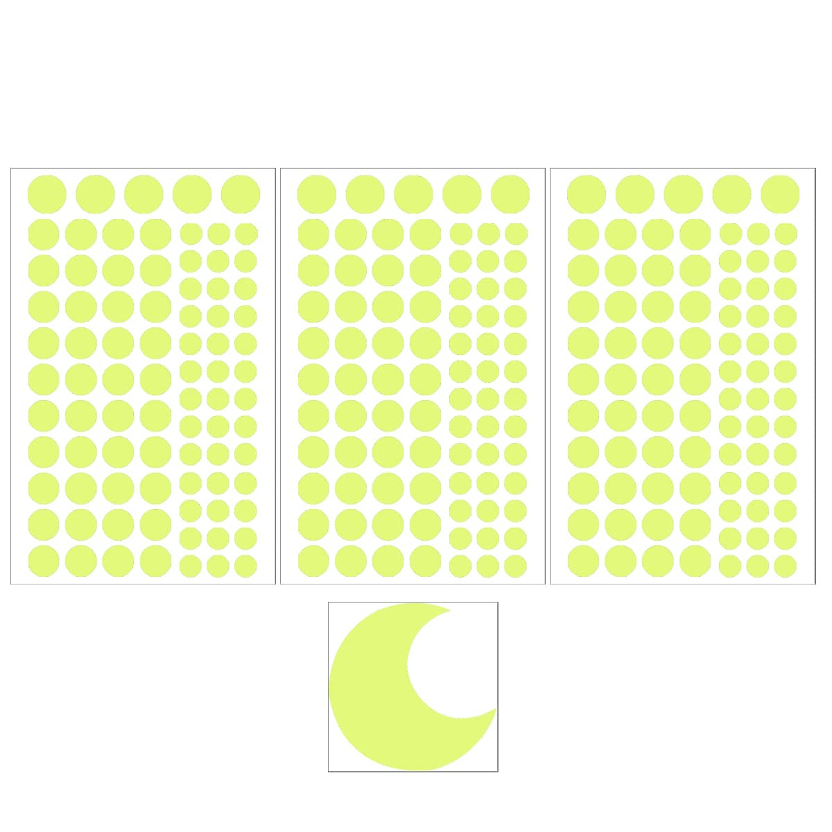 Glow Dots Star and Moon,Glow in The Dark Stars Wall Stickers, 252 Dots in 3 Sizes for Ceiling/Walls,Perfect for Kids Birthday Gift, Beautiful Wall Decals for Any Room, Bright and Realistic