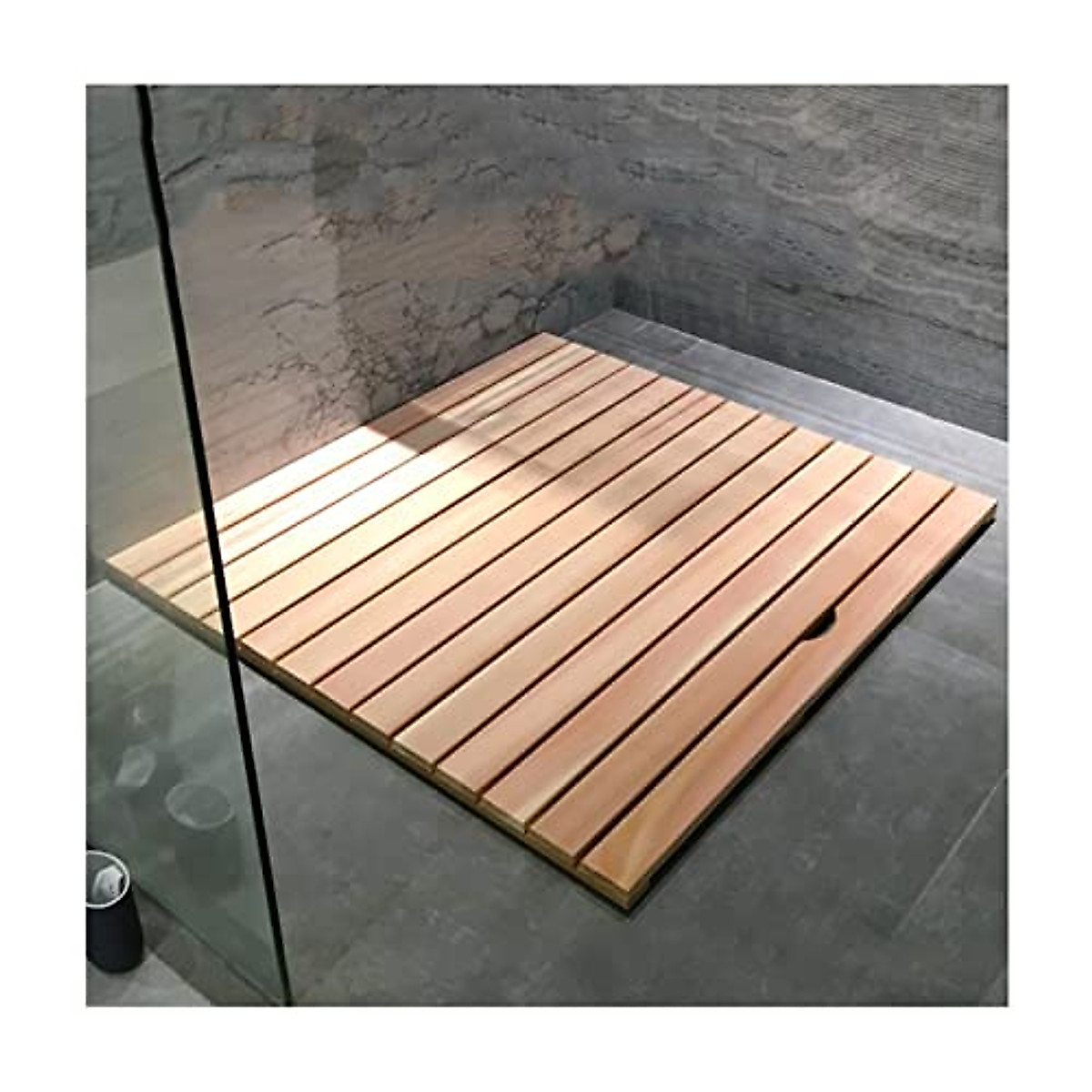 Natural Wooden Shower Mat,Bamboo Bath Mat,Non Slip Bamboo Mat,Nature Bamboo Bathroom Mat,Shower Bath Mat,for Bathroom,Bathtub,Shower,Sauna,Hot Tub,Customizable,30x30cm/12x12in