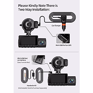 4K Dual Dash Cam Front and Inside, Veement Dash Car Camera with GPS, 2160P Front+1080P Inside Rear Camera for Cars, Sony Starvis Sensor, Infrared Night Vision, 24H Motion Detection Parking Mode