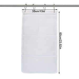 Gsycle 2PCS Shower Caddy, Mesh Shower Organizer Hanging Bathroom Storage Organizer Toy Organizer with 6 Pockets for Bathroom Bedroom(White)