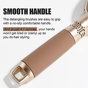 NVTED Hair Brush Set with Detangling Nylon Pins Massage Paddle Brush Cushion Hair Combs Hair Dryer Brush for Women Men Kids Girls (GOLD)