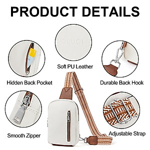 CLUCI Small Sling Bag for Women 2024 Vegan Leather Crossbody Chest Bags Trendy, Women's Fanny Pack