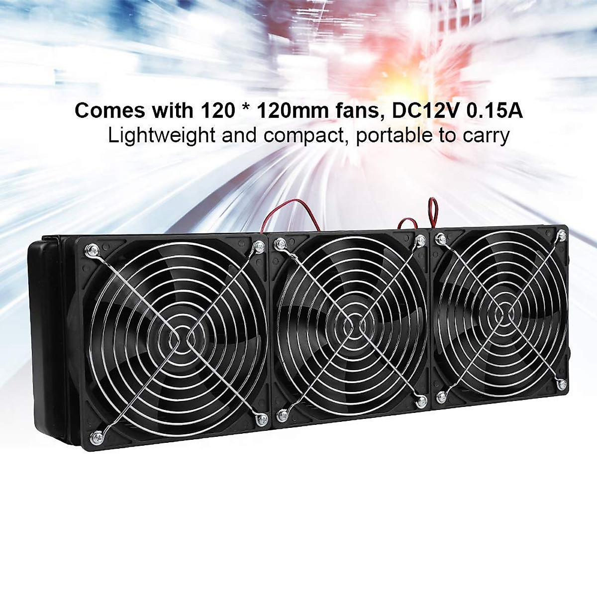 ASHATA CPU Water Cooling Radiator 18 Pipe Aluminum Heat Exchanger for Computer PC CPU Water Cool System, Water Cooling Drain Row with Fan Radiator, 120mm x 360mm
