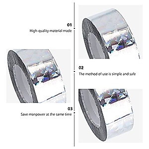 Cabilock 2Pcs Bird Tape Ribbon Tape Double Sided Reflective Tape Garden Backyard Reflective Tape for Protecting Plant