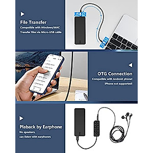 Digital Voice Recorder (1000mAh-150Hour Long Battery Life), Tonnlog 32GB Voice Activated Recorder with One-Click Recording 384kbps, Digital Audio Recorder for Lecture Interview Meeting