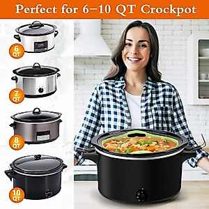 2pcs Silicone Slow Cooker Liners, Reusable Slow Cooker Liners for 6-10 Quarts, Leakproof & Easy Clean Crock-Pot Cooking Bags Liners with Handle for Oval or Round Pot (Green+Blue)