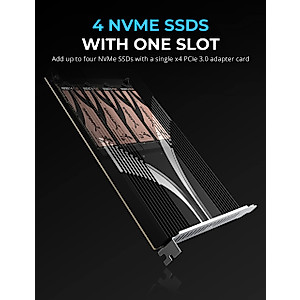 SABRENT 4-Drive NVMe M.2 SSD to PCIe 3.0 x4 Adapter Card [EC-P3X4]