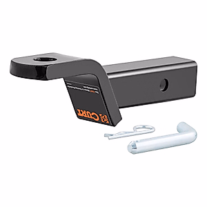 CURT 45033 Class 3 Trailer Hitch Ball Mount and Pin, Fits 2-Inch Receiver, 7,500 lbs, 1-Inch Hole, 2-In Drop, 3/4-Inch Rise , Black