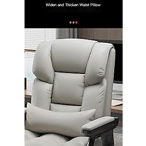 Home Office Desk Chairs, Swivel Chair Leather Comfortable Latex Cushion Ergonomic Business Computer Office Gaming Lift Swivel Chair (Color : White)