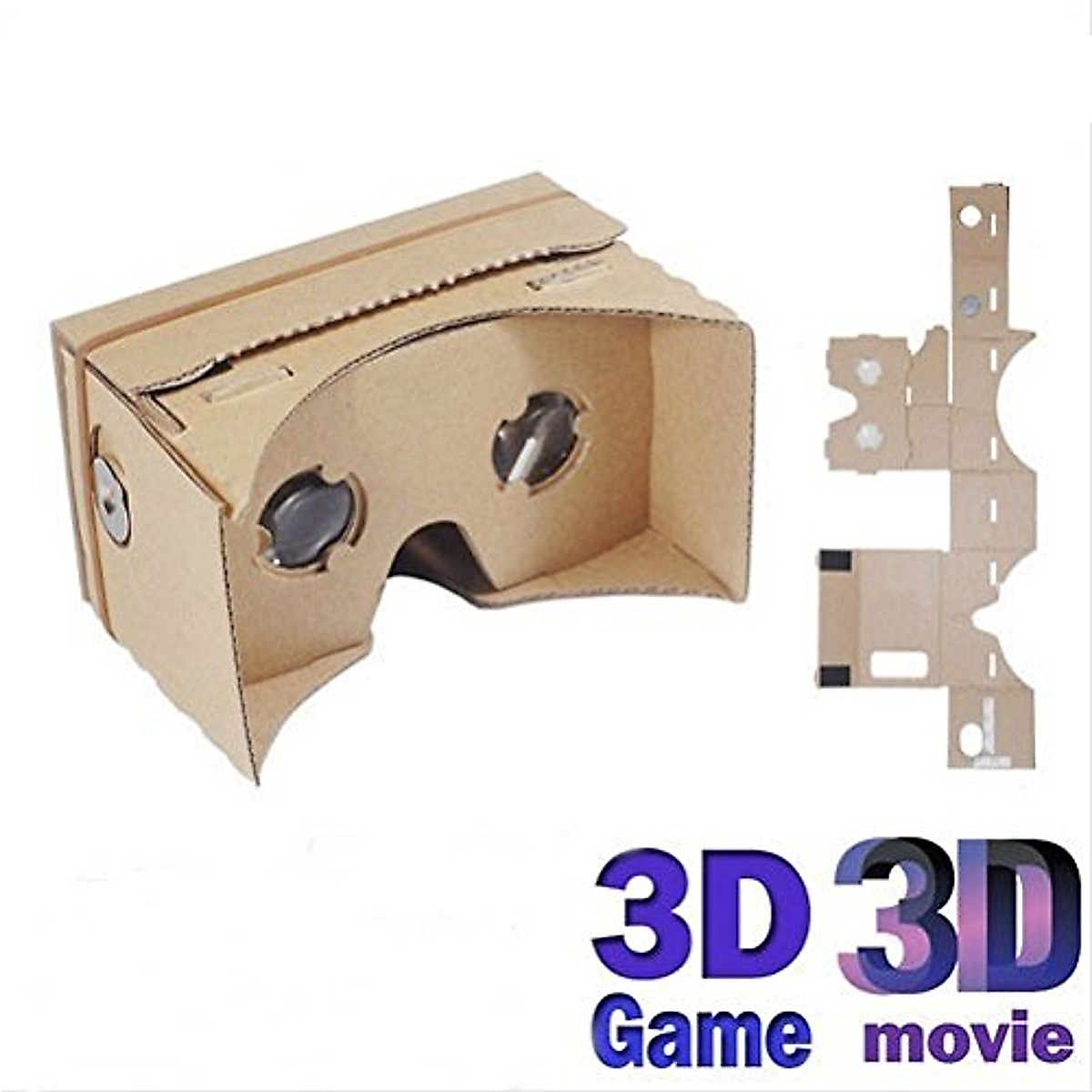 Google Cardboard Kit DIY 3D Glasses by Lubar Virtual Reality Video Viewer Compatible with Android and iOS Smartphone