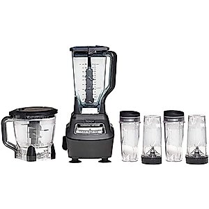 Mega Kitchen System (BL770) Blender/Food Processor with 1500W Auto-iQ Base, 72oz Pitcher, 64oz Processor Bowl, (4) 16oz Cup for Smoothies, Dough & More