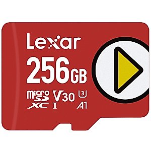 Lexar 256GB PLAY microSDXC Memory Card, UHS-I, C10, U3, V30, A1, Full-HD & 4K Video, Up To 160/100 MB/s, Expanded Storage for Nintendo-Switch, Gaming Devices, Smartphones, Tablets (LMSPLAY256G-BNNNU)