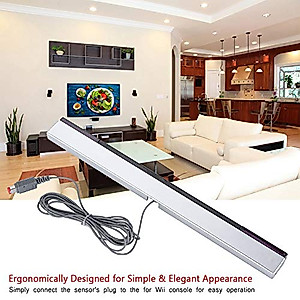 ASHATA Game Console Sensor Bar, Replacement Wired Infrared Signal Ray Sensor Bar Wired Receiver for Game Console, Includes Clear Stand