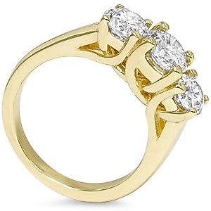 P3 POMPEII3 1 3/8ct Gold Three Stone Diamond Ring 14K Yellow Gold - Size 6.5