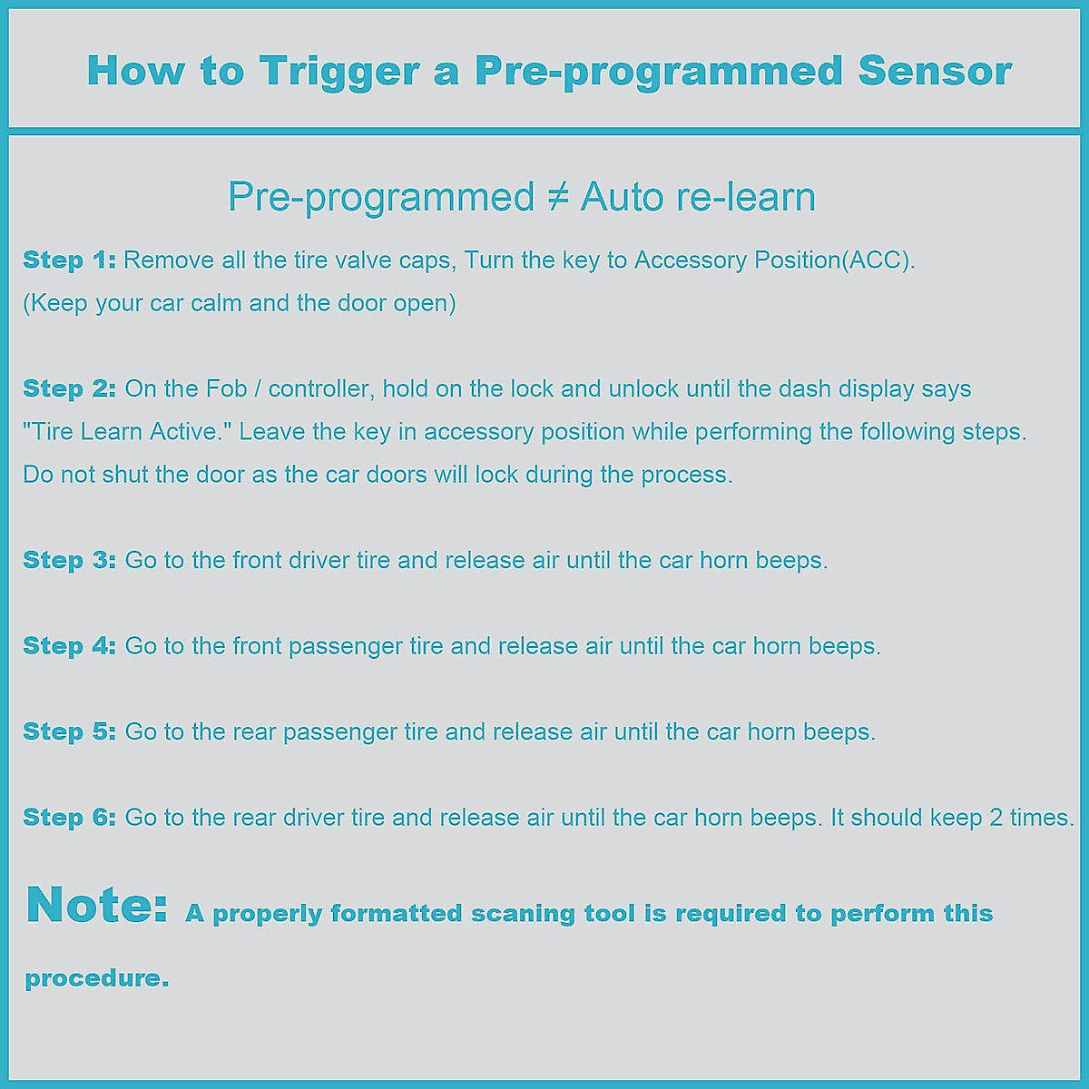 Ensun 68078861AA Tire Pressure Monitoring System (TPMS) Sensor 315MHz (Pack of 4)- Preprogrammed (Still Need re-Learn)