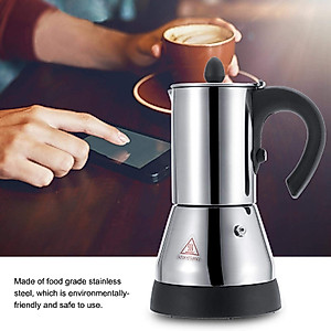 Stovetop Espresso Maker with 3-Layer Design, 200/300ml Electric Stainless Steel Espresso Coffee Mocha Pot Electric Coffee Maker, 360° Rotation Moka Pot for Home Office(300ml)