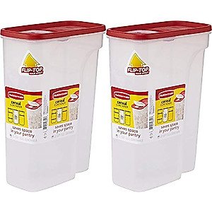 Rubbermaid Flip Top Cereal Keeper, Modular Food Storage Container, BPA-free, 22 Cup, 2 Pack