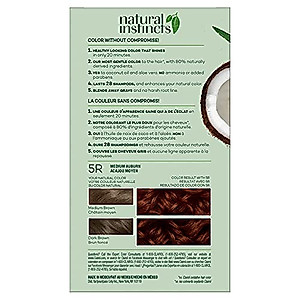 Clairol Natural Instincts Demi-Permanent Hair Dye, 5R Medium Auburn Hair Color, Pack of 1