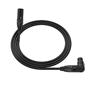 Mogami 2549 Professional Studio Microphone Cable | XLR Male 3-Pin to Right Angle XLR Female 3-Pin | Neutrik Gold | 5 Feet | Black | Assembled in The USA