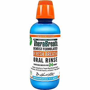 TheraBreath Fresh Breath Dentist Formulated Oral Rinse, Icy Mint, 16 Fl Oz (Pack of 2)