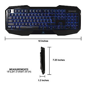 Beastron gaming keyboard and mouse combo,LED 104 Keys USB Ergonomic Wrist Rest Computer Keyboard USB Wired for Windows PC Gamers