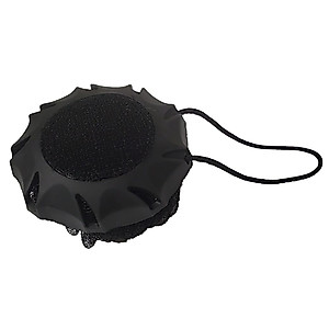 Nourah, Dual-Sided, Silicone Base Swirl Mesh Flower Sponge lufas, Shower Ball Scrubber, Lather and Exfoliating, Comfortable Bath Sponge for Cleansing and Smoothing Skin, for Men. (Black)