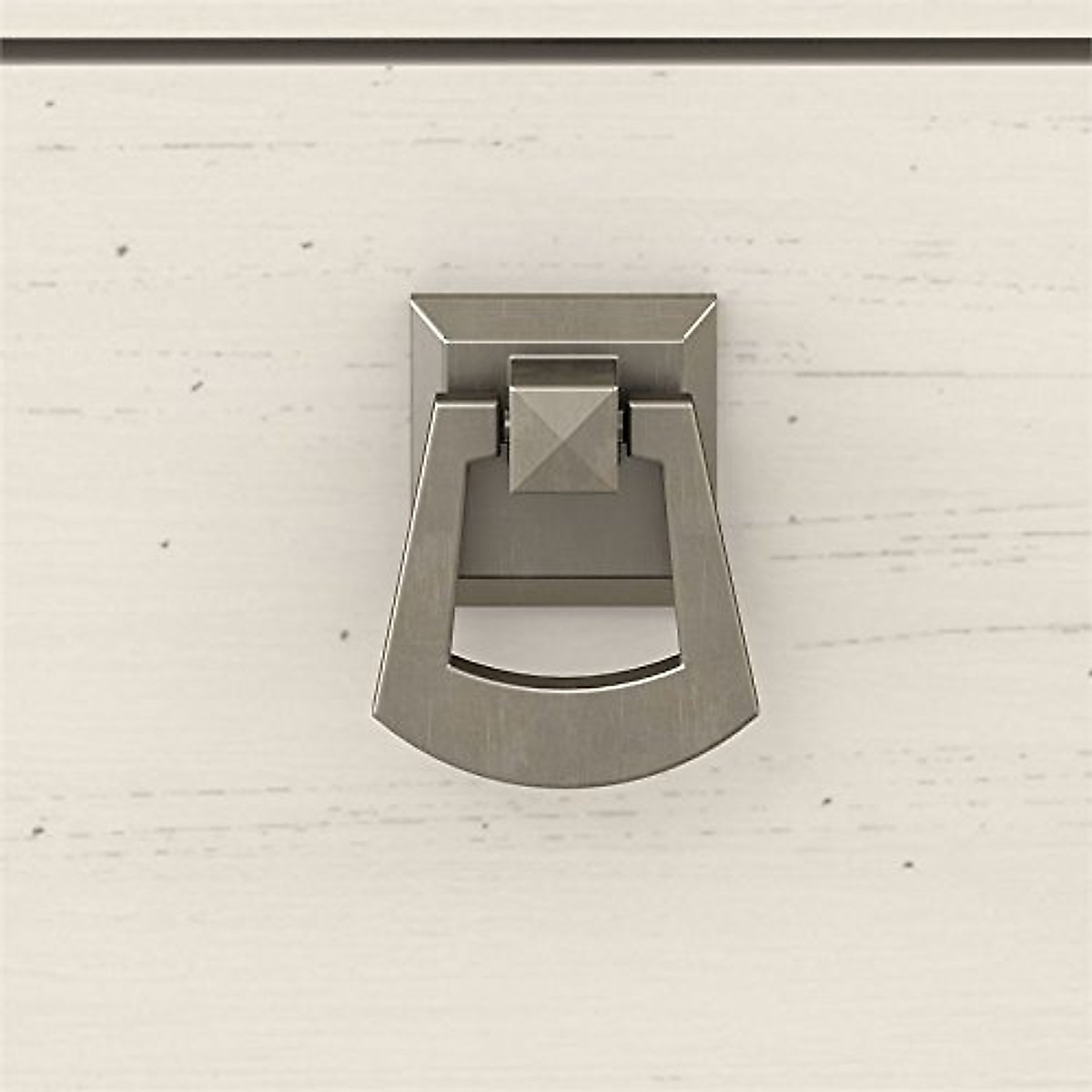 Bush Furniture Salinas Mission Desk with Hutch, Lateral File Cabinet and 5 Shelf Bookcase, Antique White