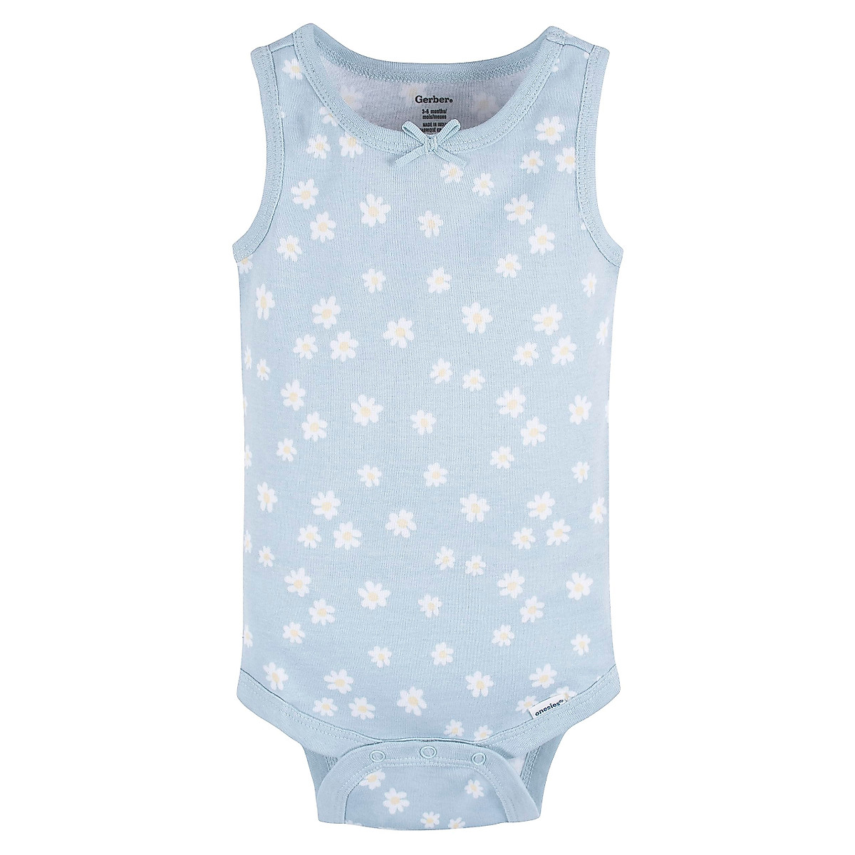 Gerber Baby Girls Multi-Pack Sleeveless Onesies Bodysuit Orange Flower 3-6 Months