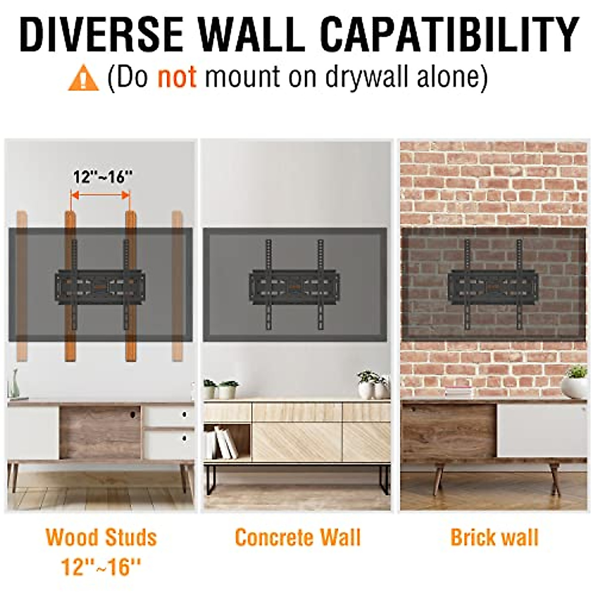 ELIVED TV Wall Mount Full Motion Premium with Swivel and Tilt for Most 26-65 Inch Flat Curved Screen TVs, TV Mount Bracket with Dual Articulating Arms Supports TV up to 99 lbs Max VESA 400x400