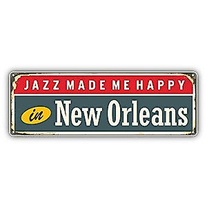 DG Graphics New Orleans Retro Travel Tin Sign Art Decor 6'' x 2'' Magnet Vinyl Magnetic Sheet for Lockers, Cars, Signs, Refrigerator