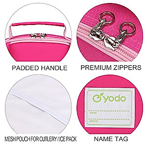 yodo Kids Insulated Lunch Tote Bag with Name Tag, Owl