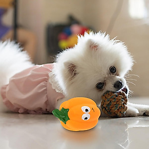 balacoo Squeaky Dog Toys - Latex Pumpkin Dog Toys for Small Dogs, Halloween Dog Toys, Puppy Chew Ball with Squeaker Dog, Grinding Teeth Toy Pet Interactive Play