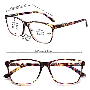 SIGVAN Ladies Reading Glasses Blue Light Blocking Spring Hinge Fashion Pattern Print Eyeglasses for Women (multicolour, 1.75)