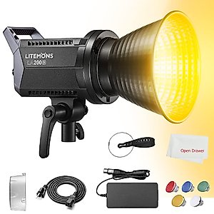 Godox LA200Bi Video Light, 230Ws 2800K-6500K Bi-Color LED Light, CRI 96+ TLCI 97+,11 FX Effects,Support Godox Light APP for Studio Portrait Photography