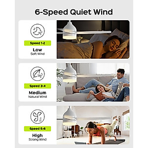 JACKYLED 52 Inch Ceiling Fan with Light Remote Control, 6 Fan Speeds & 3-Color Dimmable Light, Quiet Reversible DC Motor, LED Ceiling Fan Light for Bedroom, Living Room, White/Lightwood Blades