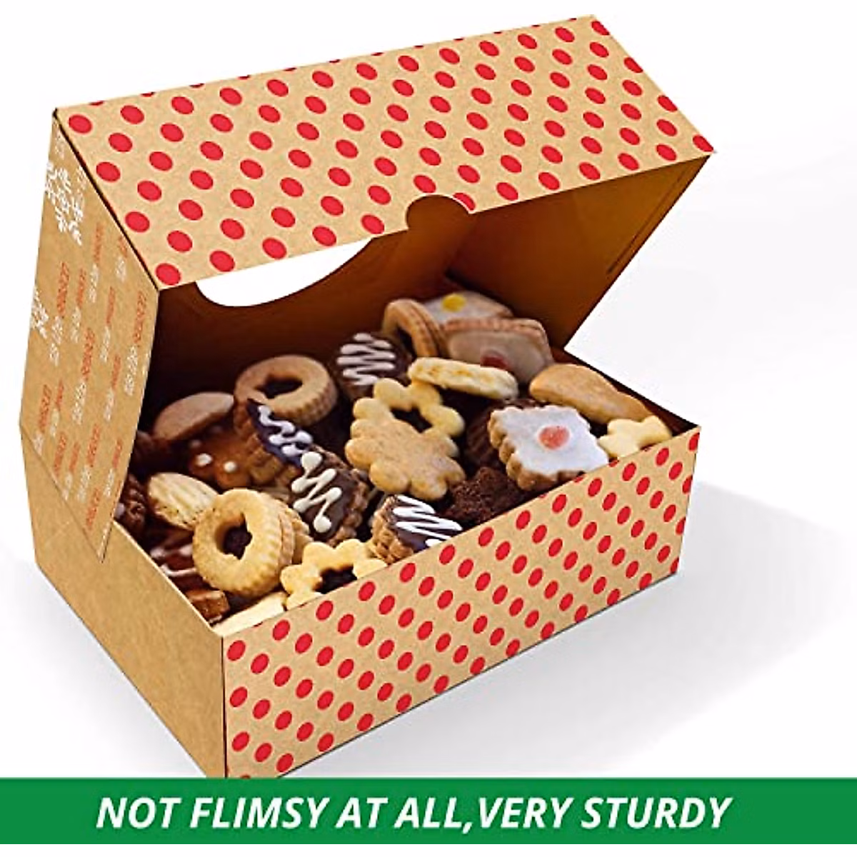 party funny 12 Christmas Cookie Boxes -Large Holiday Bakery Food Container for Gift Giving with 80 Count Christmas Foil Gift Stickers