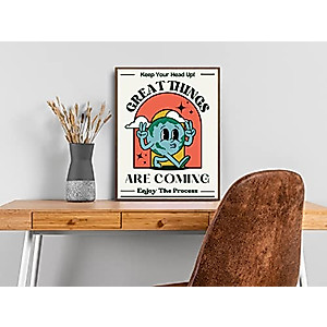 Retro Poster Wall Art Print, Positive Quote Funny Motivational Inspirational That Girl Room Decor Aesthetic For Teen Girls , College Apartment Dorm Bedroom, Cute Trendy Wall Decor, 60s 70s 80s Poster