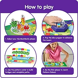 hand2mind Numberblocks Race to Pattern Palace! Board Game, Educational Board Games, Numbers for Toddlers, Math Toys for Kids 3-5, Preschool Learning Activities, Birthday Gifts for Kids