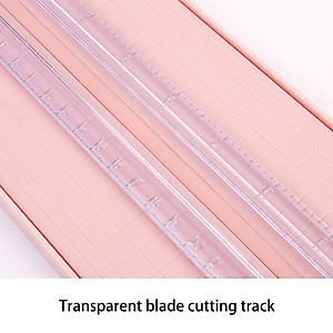 DNCG Edge Cutter Paper Crafts, 12 in 1 Paper Trimmer, Paper Edge Cutter, Multifunctional Paper Cutter Machine with Measurements for Scrapbooking, Photo Card, Gift Packaging, Pink