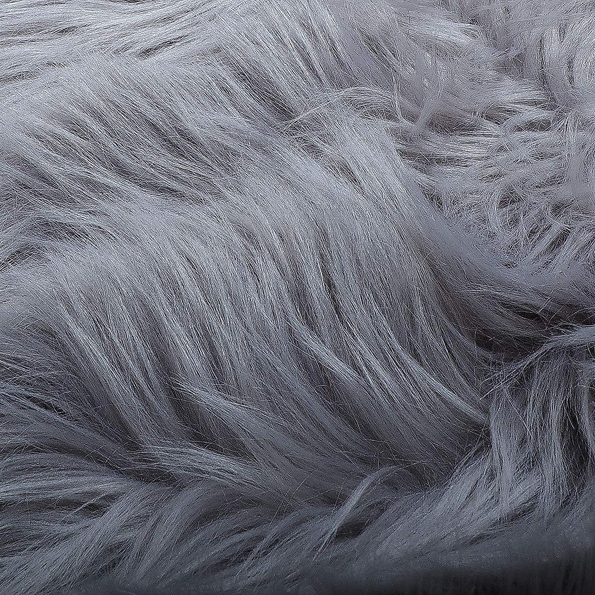 HLZHOU Soft Faux Fur Rug White Sheepskin Chair Cover Seat Pad Shaggy Area Rugs for Bedroom Sofa Living Room Floor (Gray, 2x3 Feet)