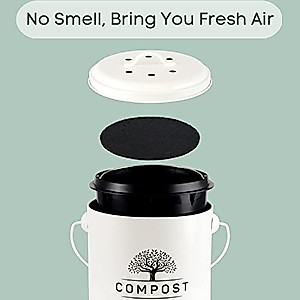 Perfnique Compost Bin Charcoal Filters, 12 Pack Filter Replacement for Compost Bucket, Kitchen Compost Bin Countertop Filters, Longer Lasting Activated Carbon Filters for Kitchen Pail Composter