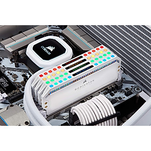 Corsair Dominator Platinum RGB 64GB (4x16GB) DDR4 3200MHz C16 Desktop Memory (12 Ultra-Bright CAPELLIX RGB LEDs, Patented Dual-Channel DHX Cooling Technology, Intel XMP 2.0 Support) White