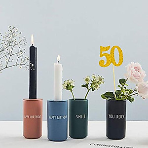 12PCS 50th Birthday Centerpiece Sticks Glitter Number 50 Table Centerpieces Flower Toppers for Anniversary Reunion and Party Decorations (Gold)