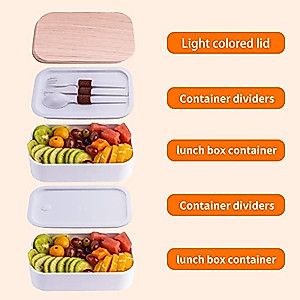 Uybieef Bento Box Adult Lunch Box with lunch bag, Japanese Lunch Box Containers for Adult, Bento lunch Box with Leakproof 54OZ White