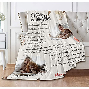 Launchigo Customized to My Daughter Blanket. Cozy Fleece Blanket for Birthday, Christmas & Daughter's Day Gift [Custom] (Daughter Blanket 12, 50" X 60")